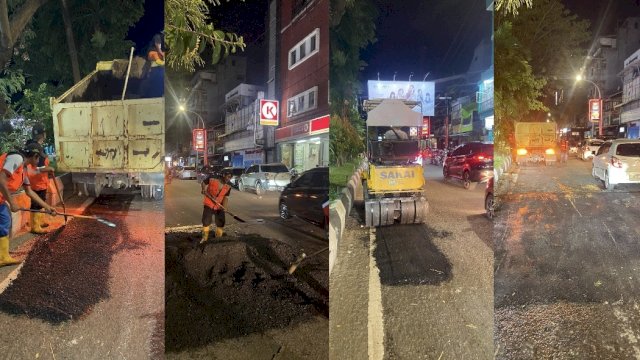 Satgas Sapu Lubang Dinas PU Makassar Beraksi di Jalan Penghibur Satgas Sapu Lubang Dinas PU Makassar Beraksi di Jalan Penghibur